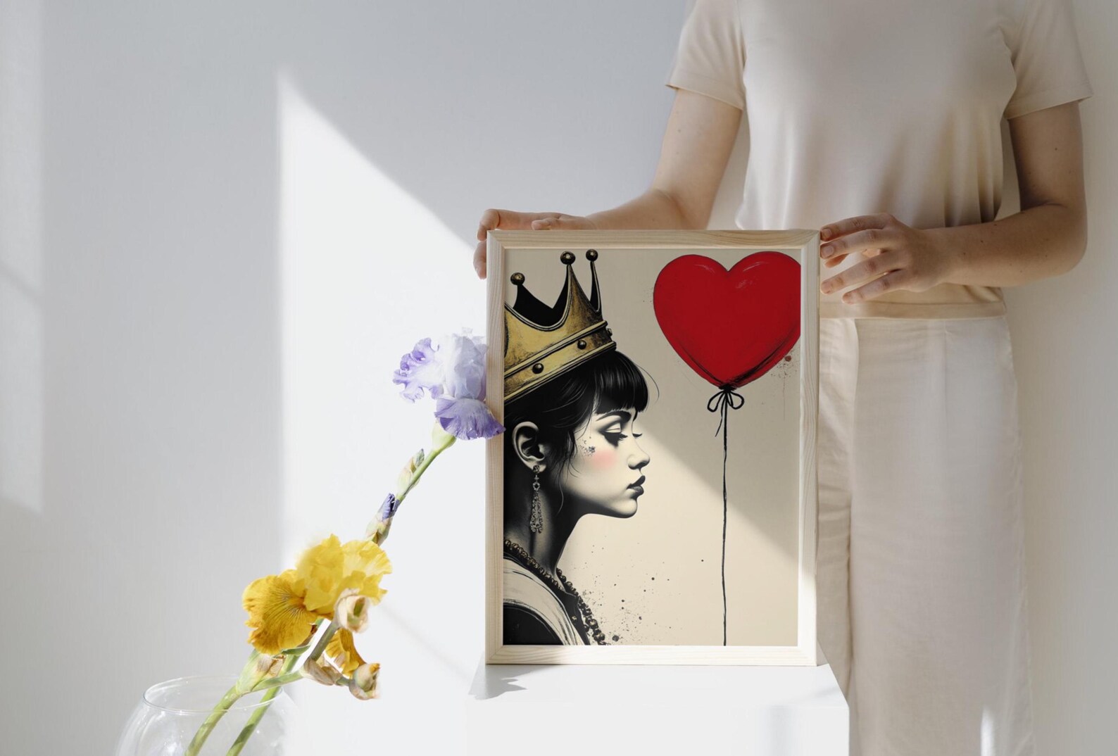 Royal Renaissance Art: Modern Queen Portrait for Chic Home Decor - Etsy