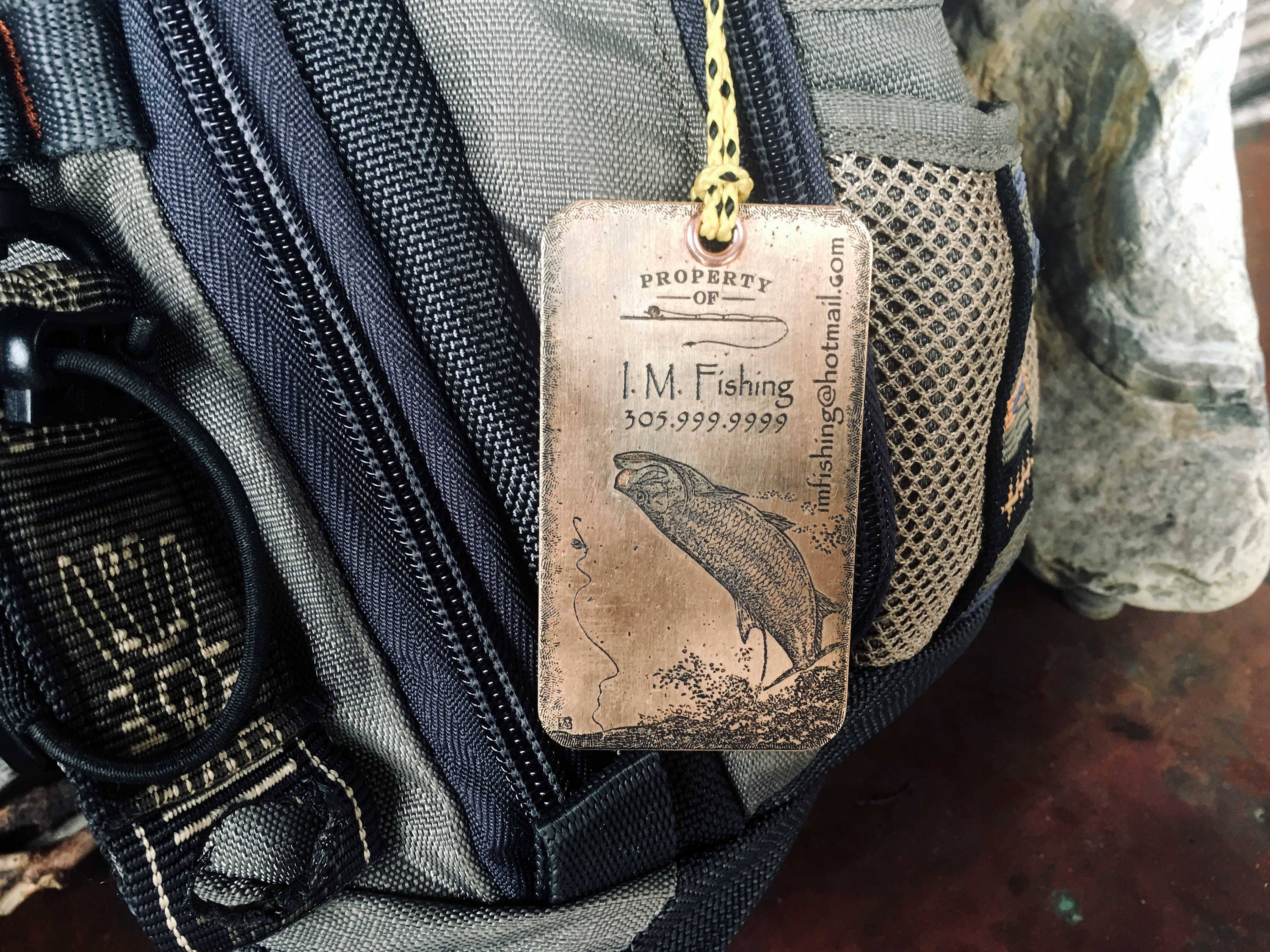 Set Of Two 2 Personalized Metal Luggage Tags Fishing Bag Tags 