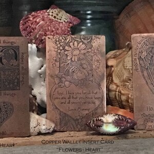 Copper Wallet Card, Front & Back Option, Your Own Handwriting, 7 Year ...