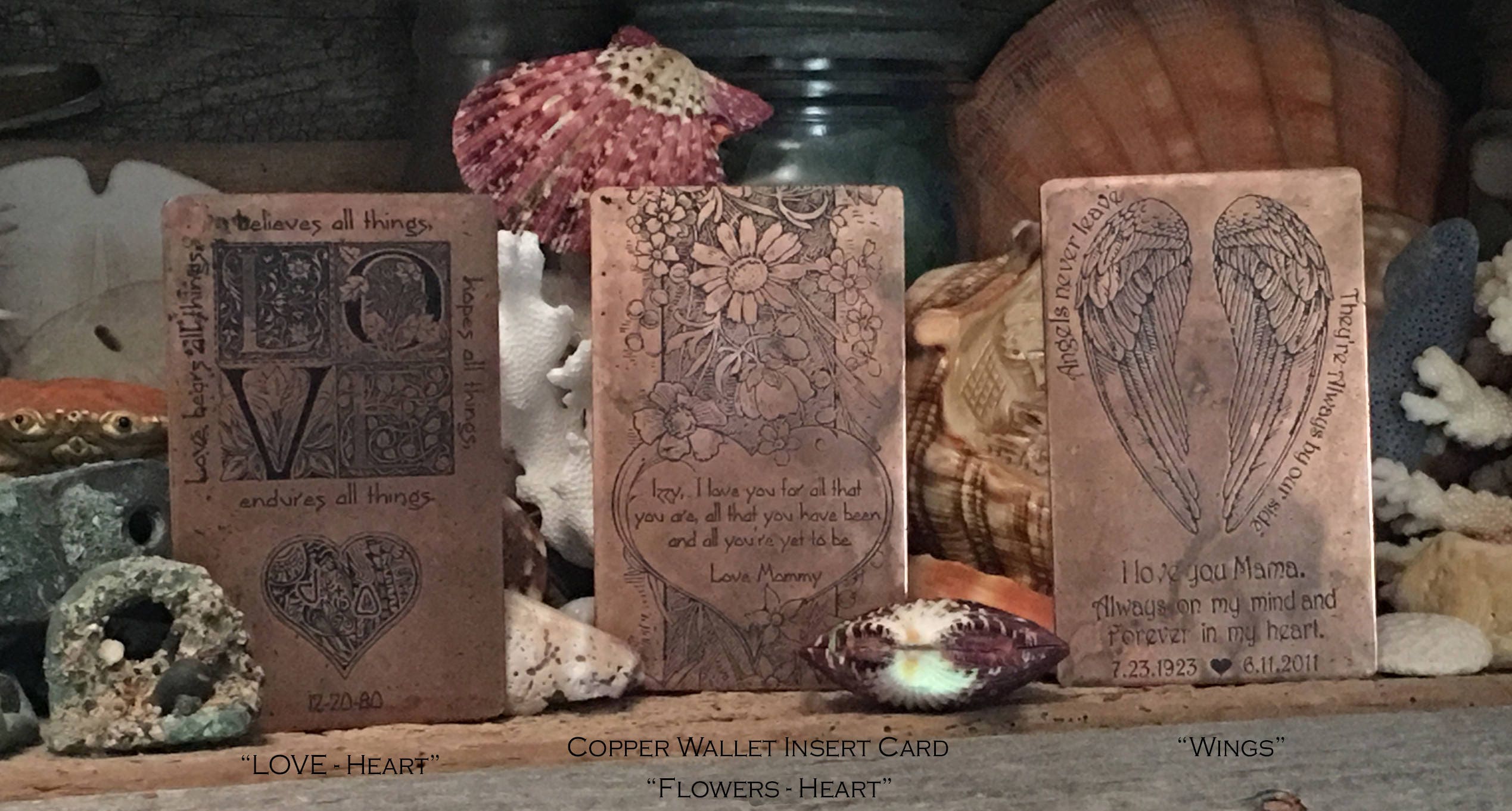 Copper Wallet Card, Front & Back option, Your Own Handwriting, 7 Year ...