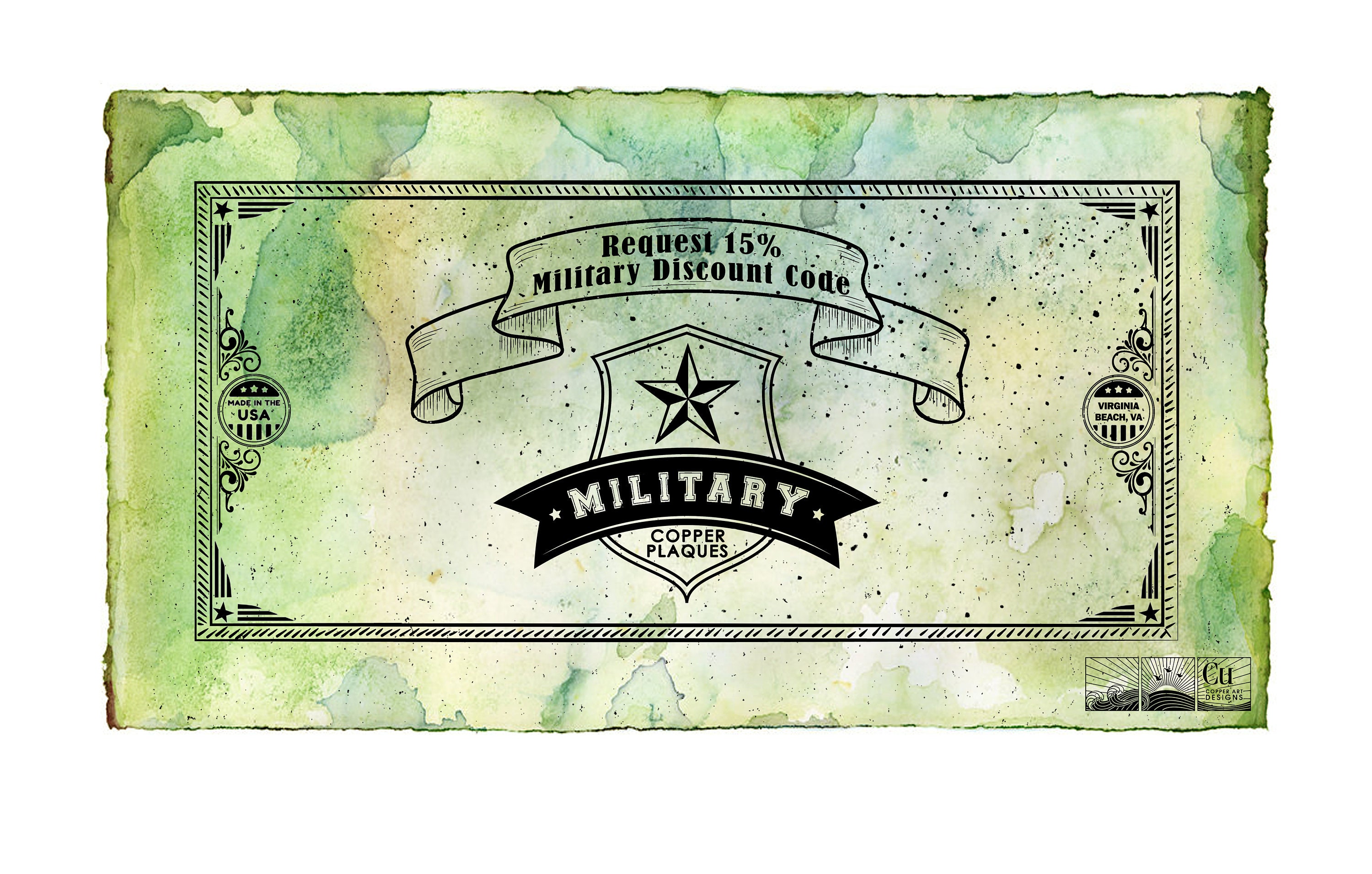 Military Deployment Wallet Card, Front & Back Option, Copper Etched ...