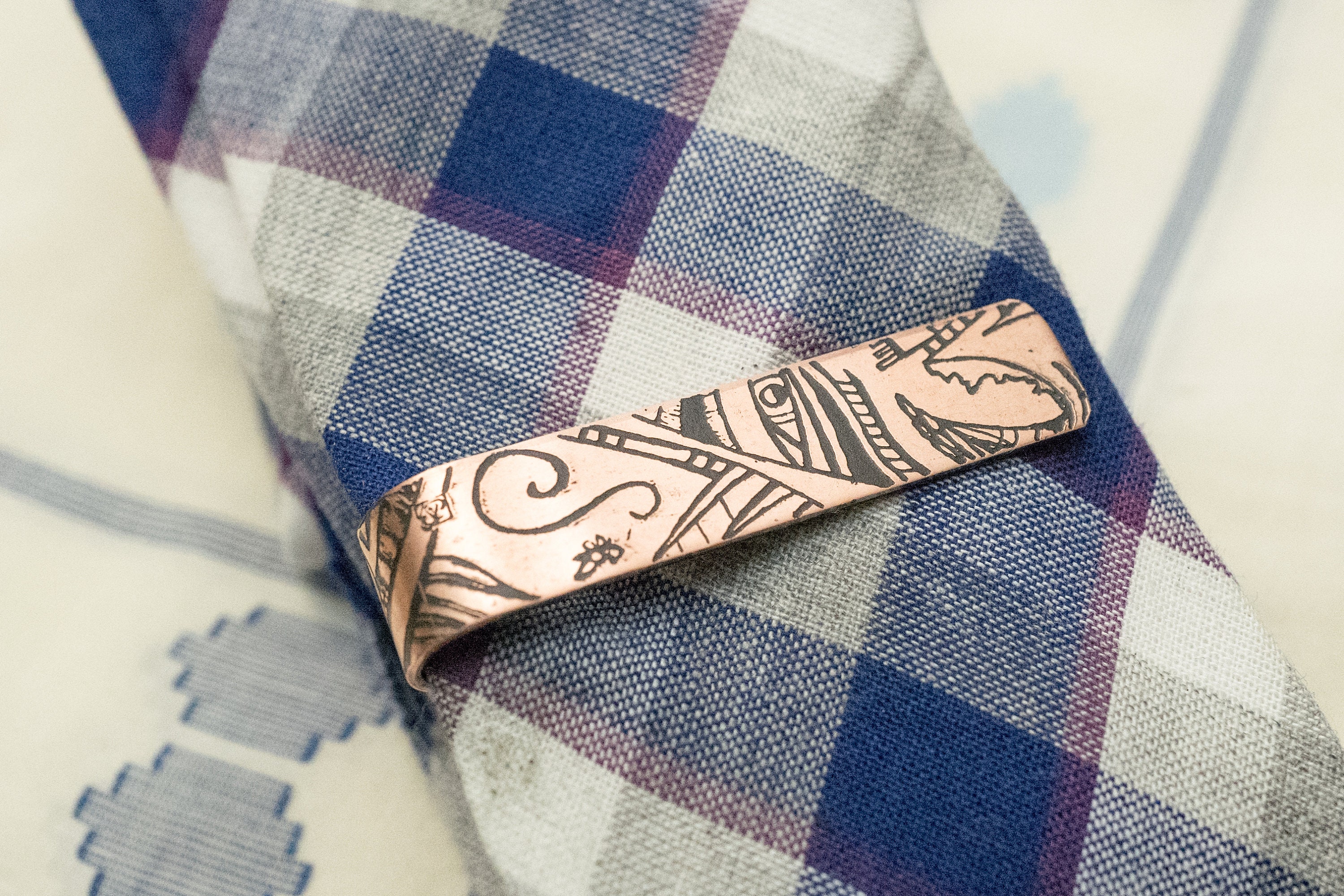 Men's Personalized Tie Clip, 7th Anniversary Gift, Copper Tie Clip ...