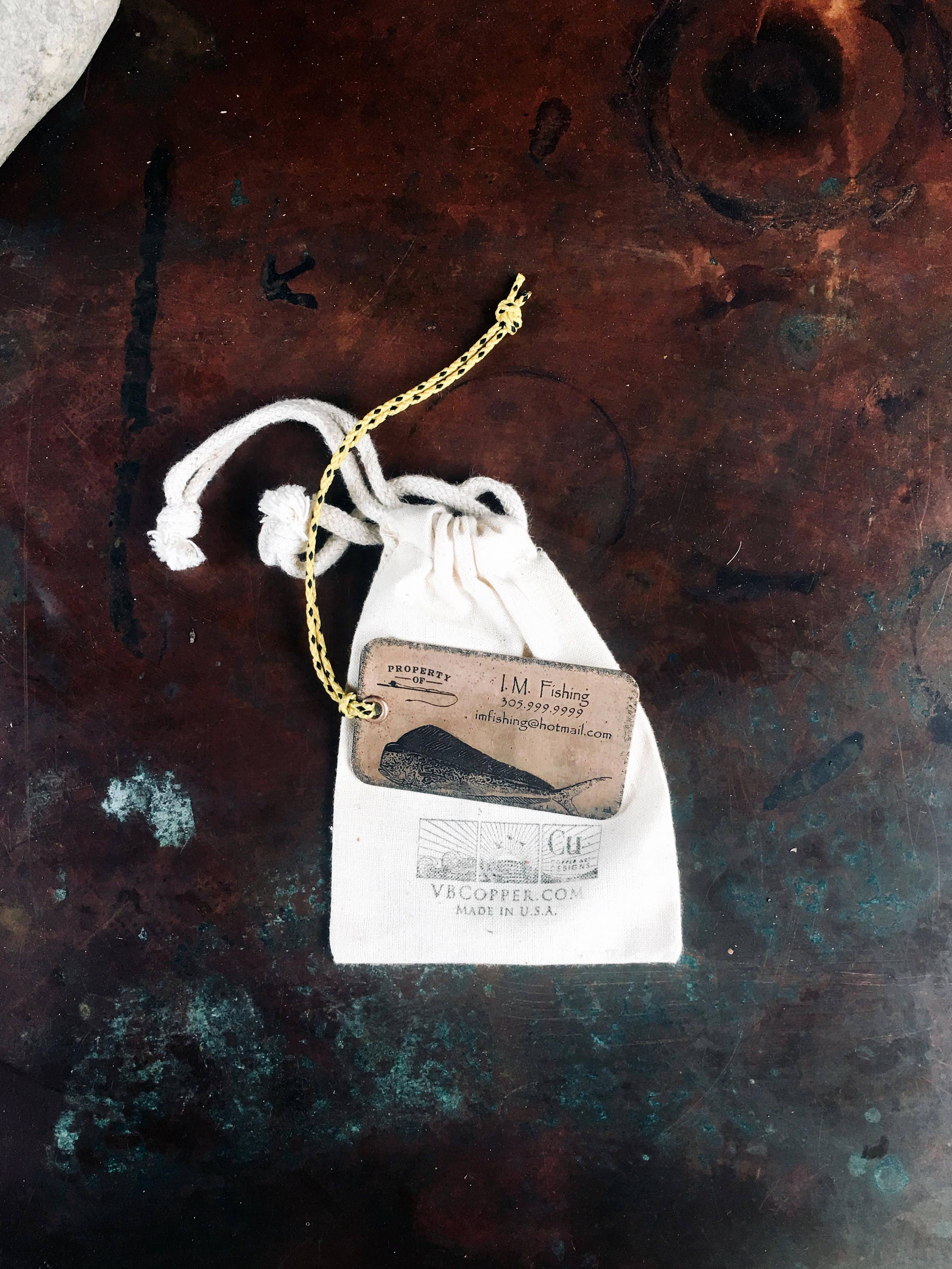 Set of two (2) Personalized Metal Luggage Tags, Fishing Bag Tags ...