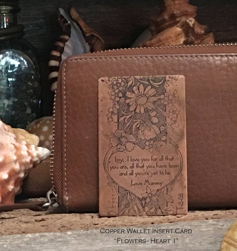 Copper Wallet Card Metal Wallet Card Brass Wallet Card Your - Etsy