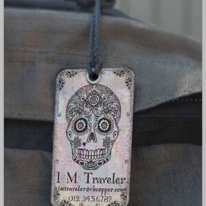 Set of Two 2 Copper or Brass Luggage Tags, Personalized Luggage Tags ...