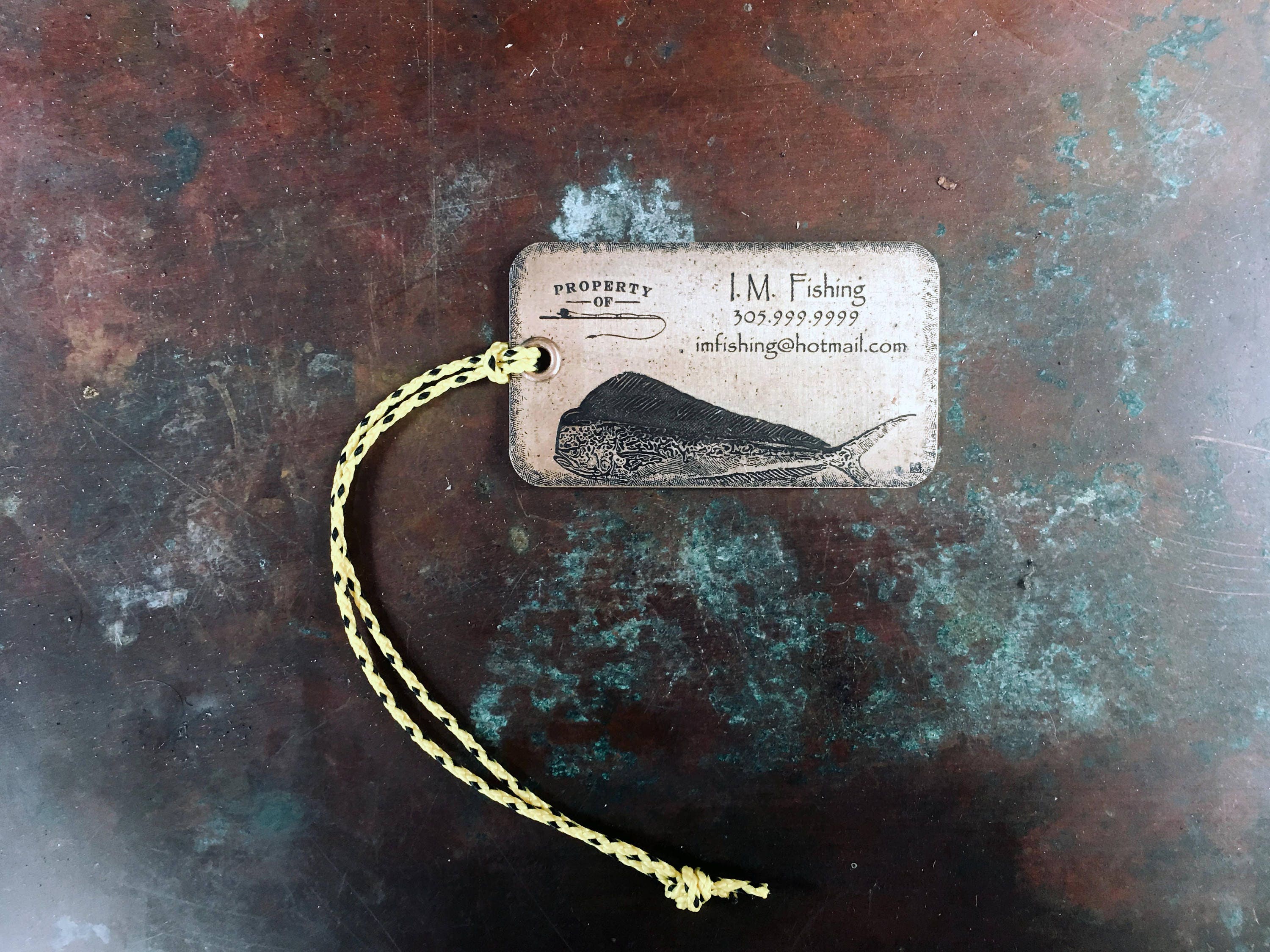 Set of two (2) Personalized Metal Luggage Tags, Fishing Bag Tags ...