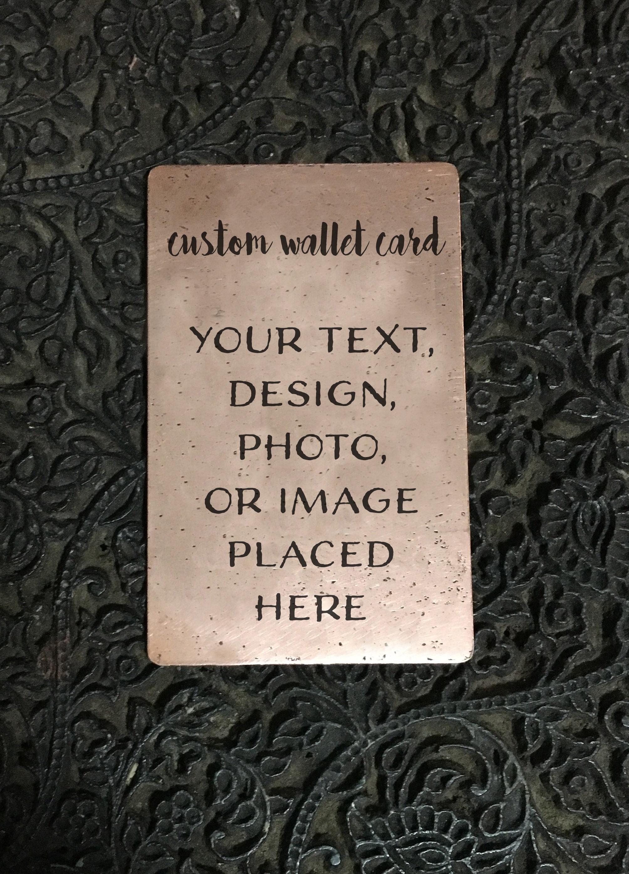 Custom Wallet Card, Business Card, Metal Wallet Card, Copper or Brass ...