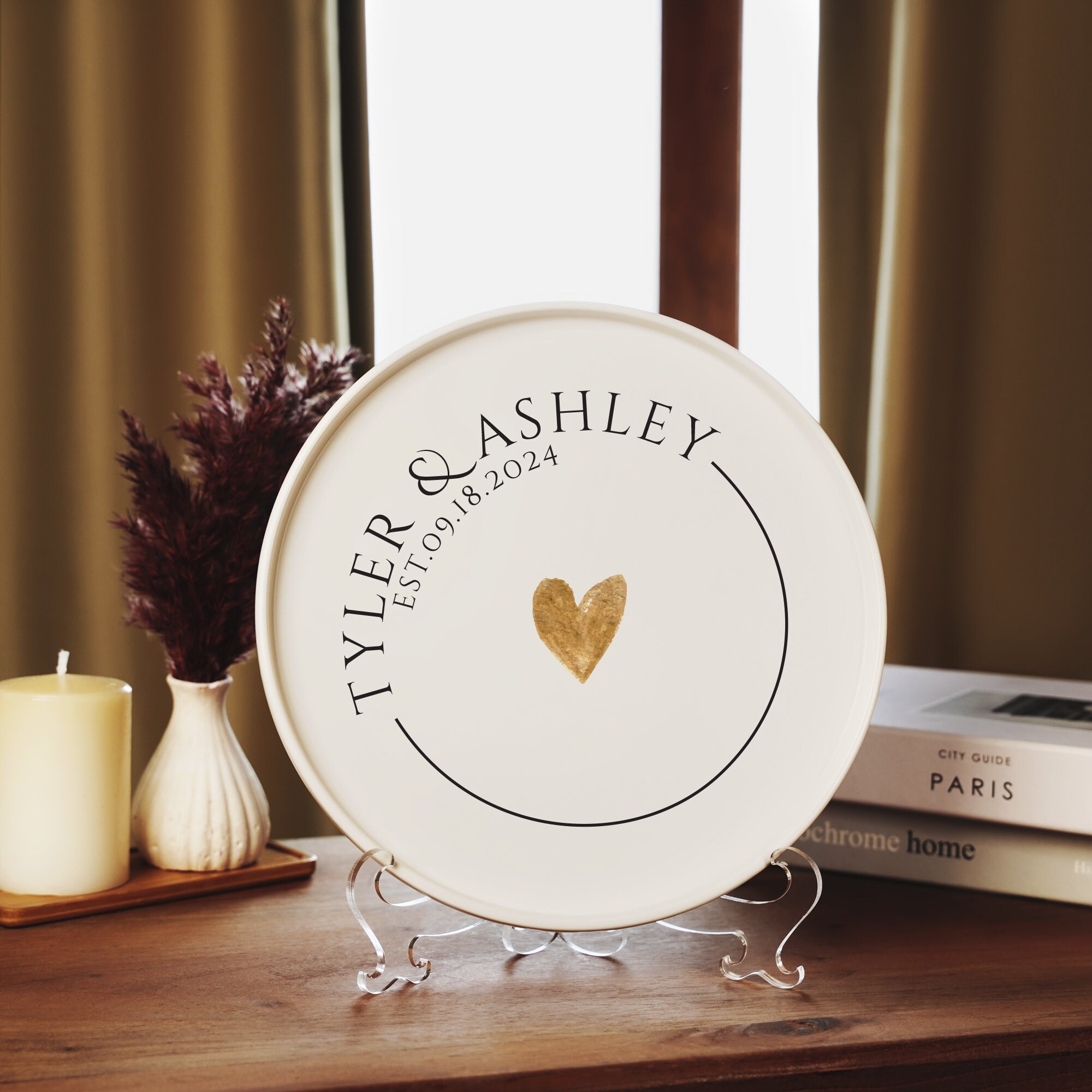 Personalized Ceramic Wedding Platter, Custom Monogrammed Decorative ...