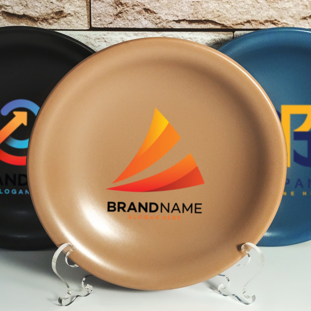 Business Logo Ceramic Decorative Plate, Personalized Platter, Corporate ...