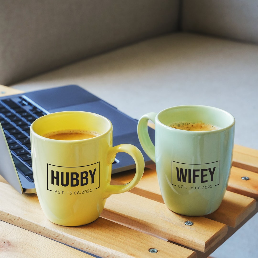 Personalized Couple Ceramic Mug, Custom Monogrammed Coffee Cup ...