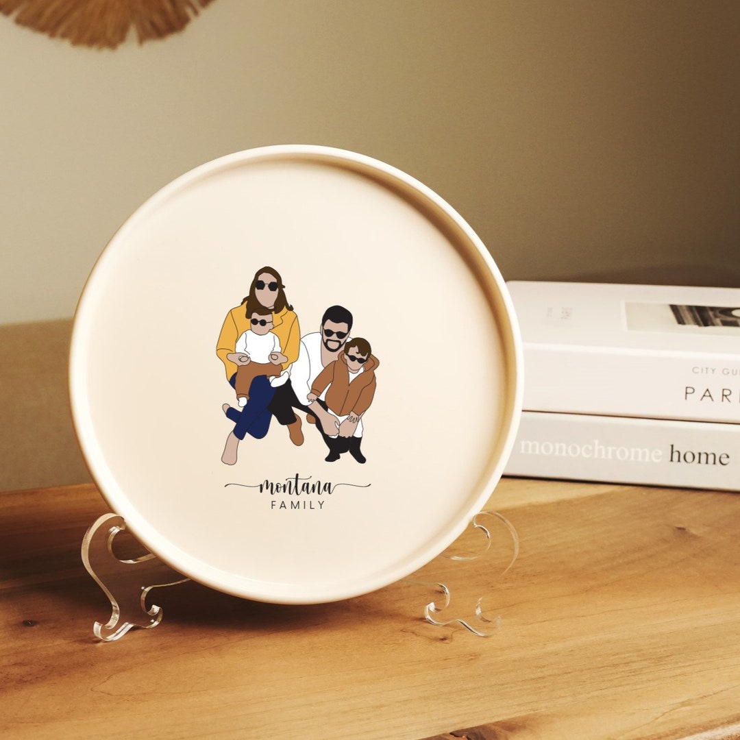 Personalized Ceramic Portrait From Photo Platter, Couple Portrait ...