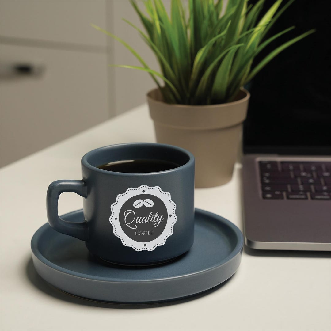 Company Logo Custom Ceramic Esprosso Mug, Personalized Coffee Cup ...