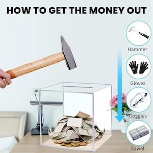 Clear Acrylic Money Box Secure and Stylish Savings Bank for Home or ...