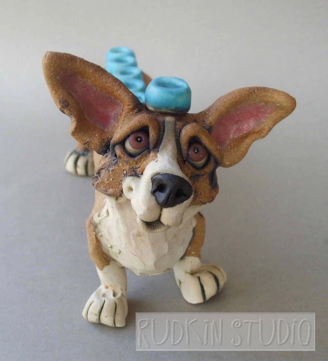 Ceramic Corgi Dog Sculpture Menorah or Hanukkiah - Etsy