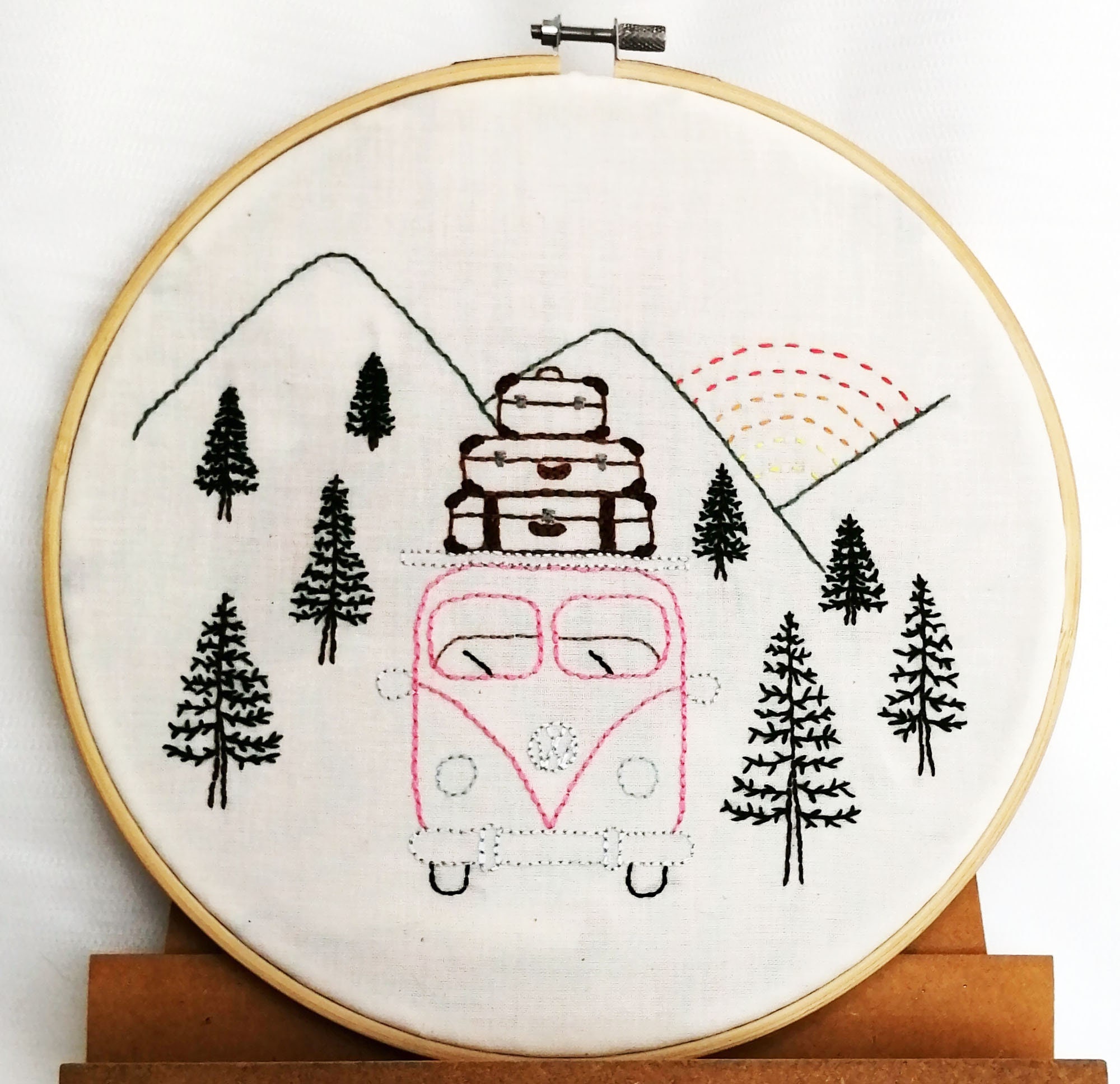 VANLIFE - VW Van With Luggage in Nature Setting Hand Embroidery PDF ...