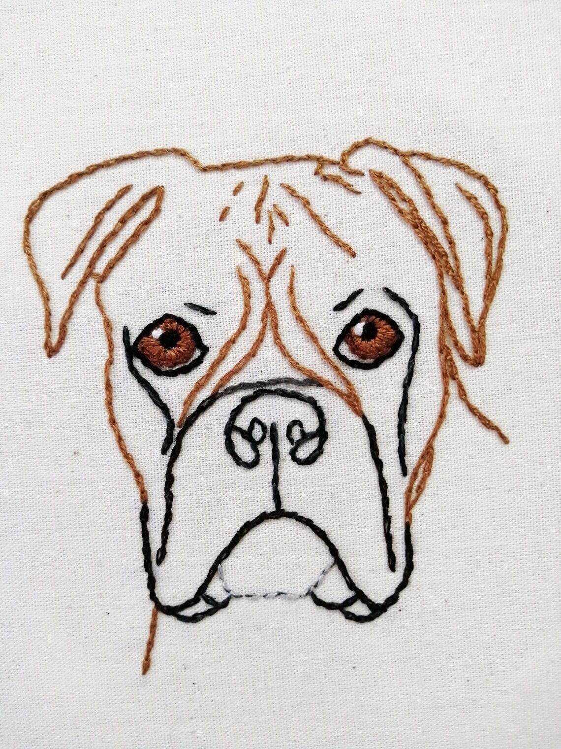 BOXER Dog Hand Embroidery PDF Pattern Easy Beginner | Etsy