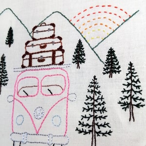 VANLIFE - VW Van With Luggage in Nature Setting Hand Embroidery PDF ...