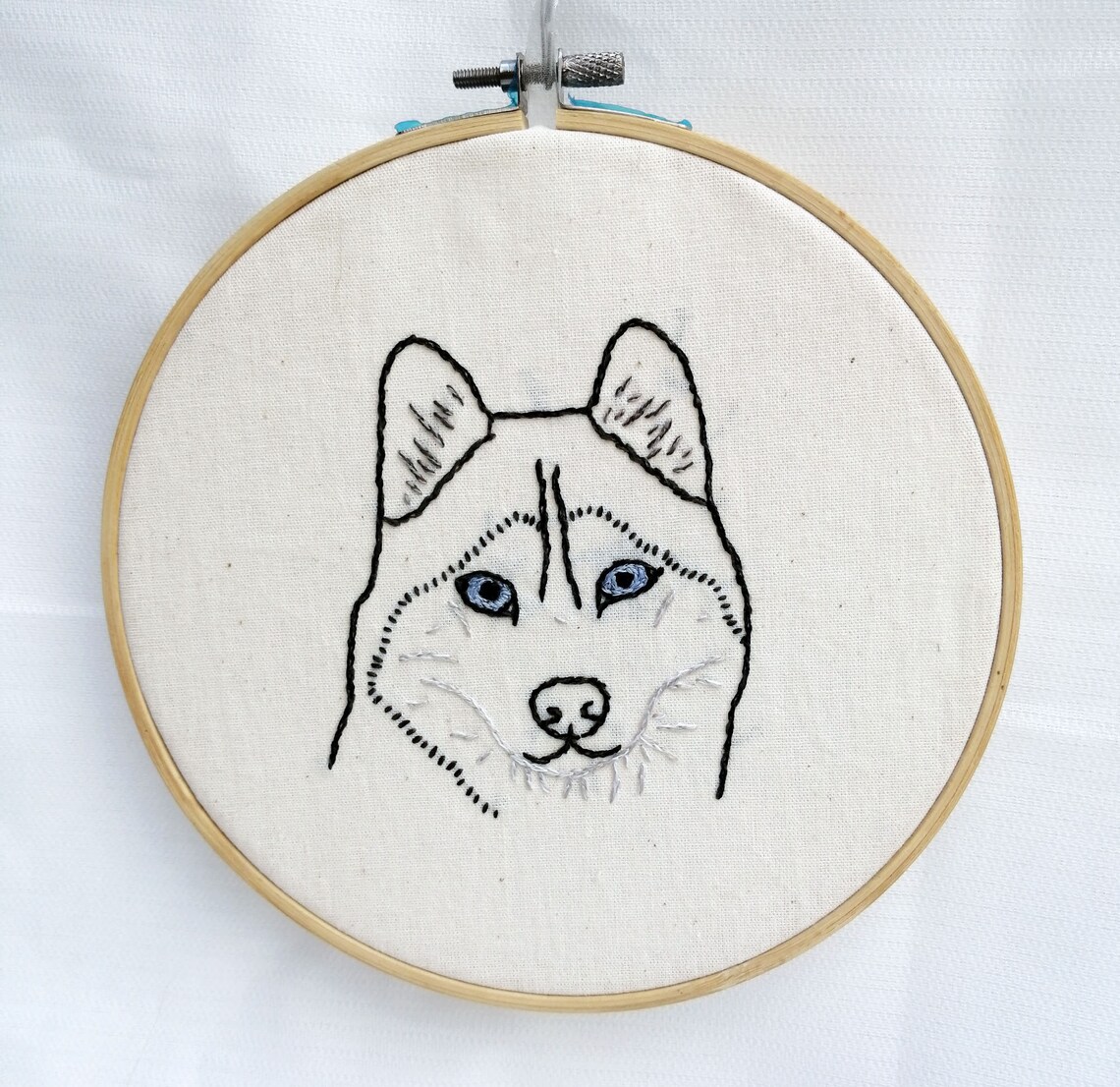 HUSKY Dog Hand Embroidery PDF Pattern Easy Beginner Hoop - Etsy