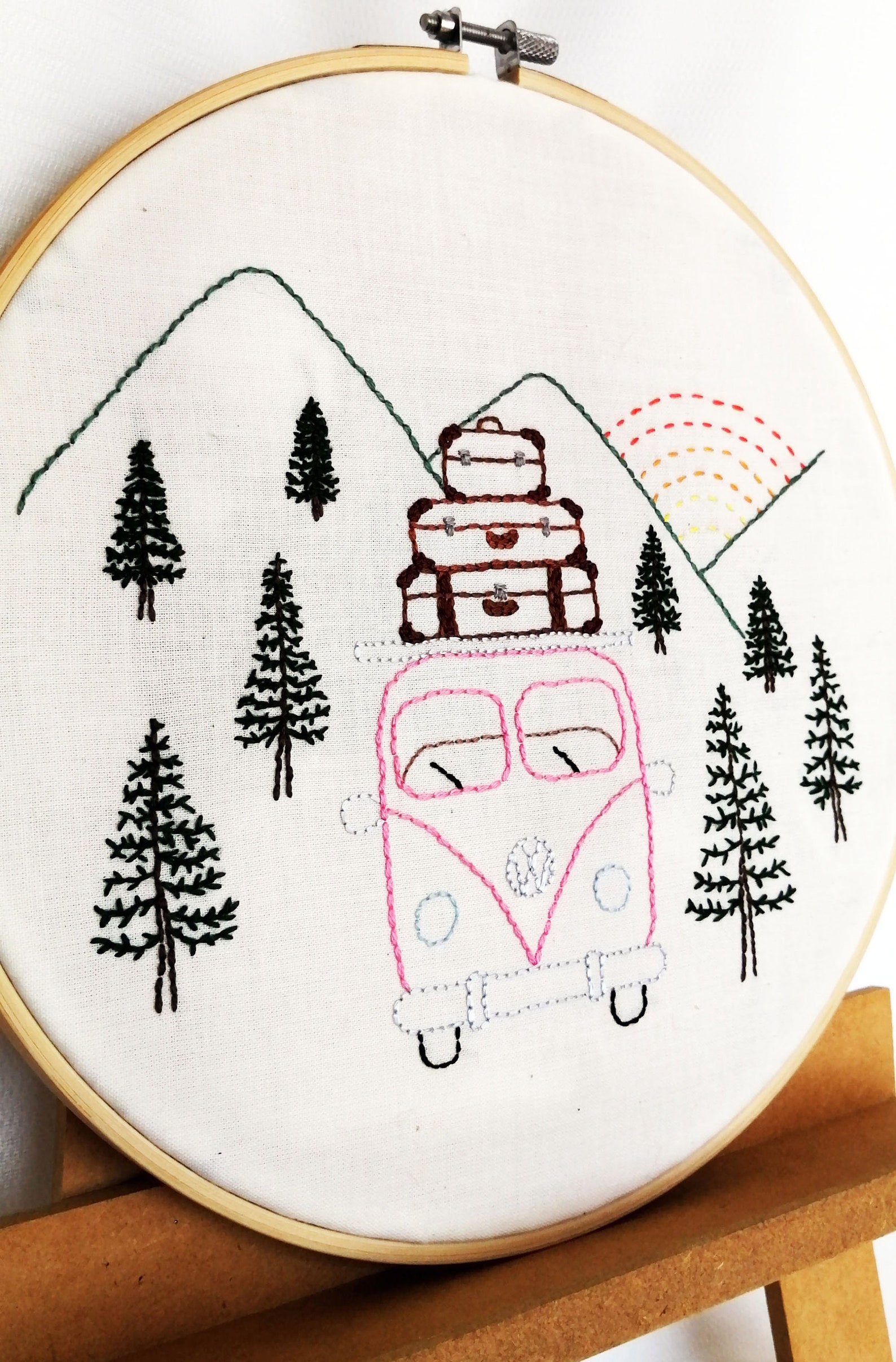 VANLIFE - VW Van With Luggage in Nature Setting Hand Embroidery PDF ...