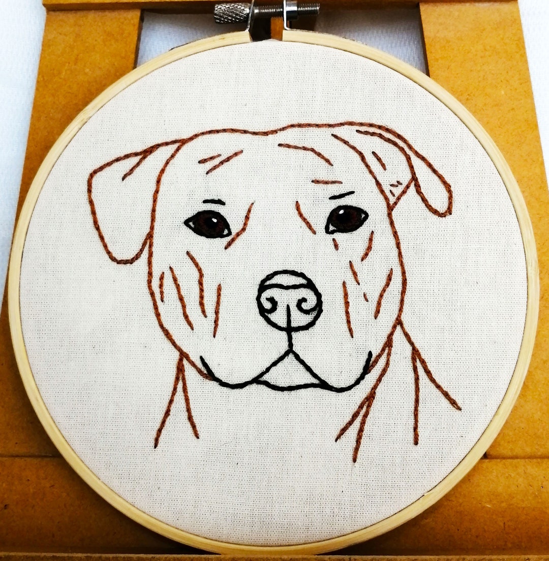 STAFFY - Dog Hand Embroidery PDF Pattern, Easy Beginner Hoop Embroidery ...