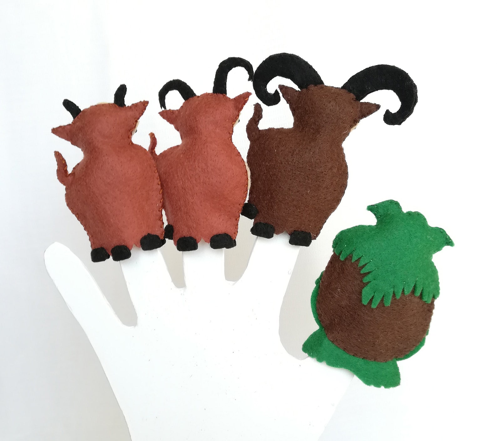 Three Billy Goats Gruff Felt Finger Puppet PDF Pattern and - Etsy