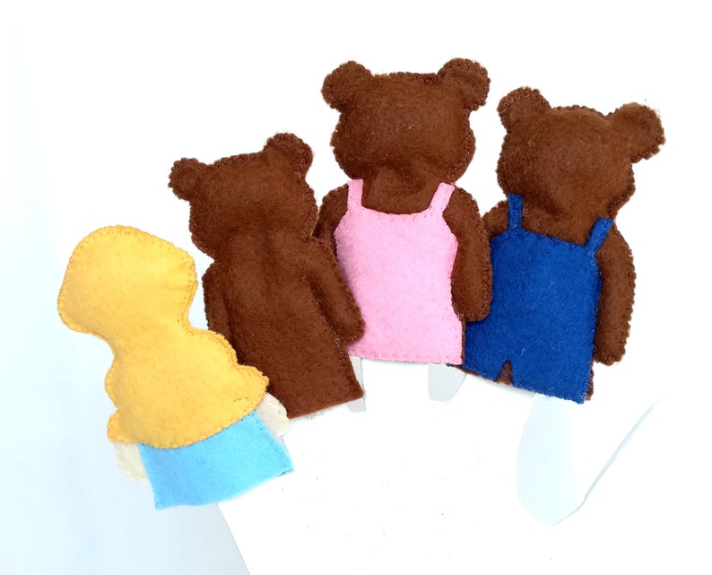 Goldilocks and the Three Bears felt finger puppet PDF pattern | Etsy