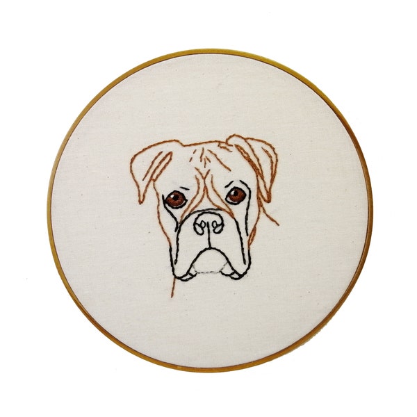 Boxer Dog Embroidery - Etsy