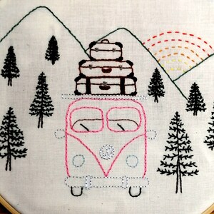 VANLIFE - VW Van With Luggage in Nature Setting Hand Embroidery PDF ...