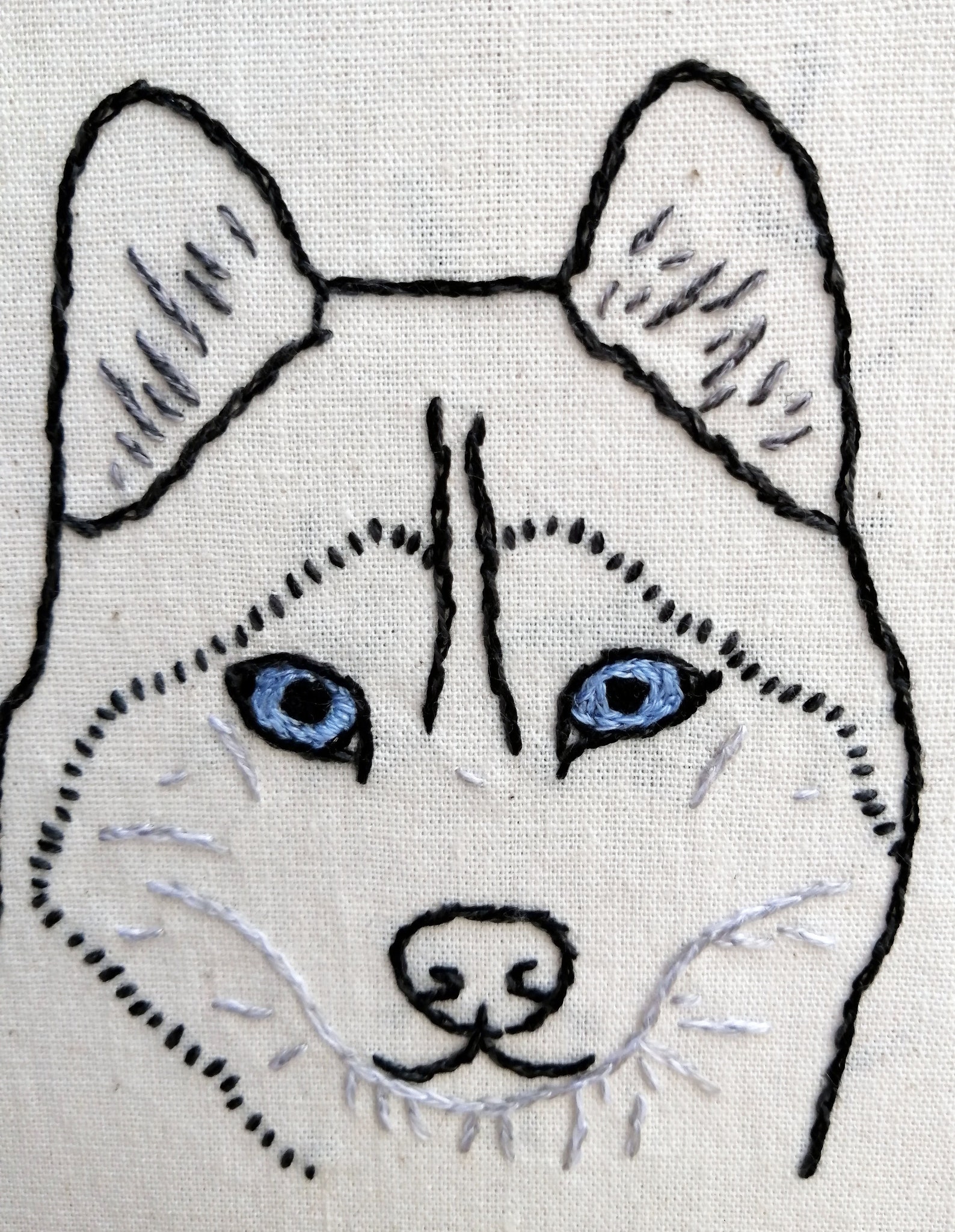 HUSKY - Dog Hand Embroidery PDF Pattern, Easy Beginner Hoop Embroidery ...