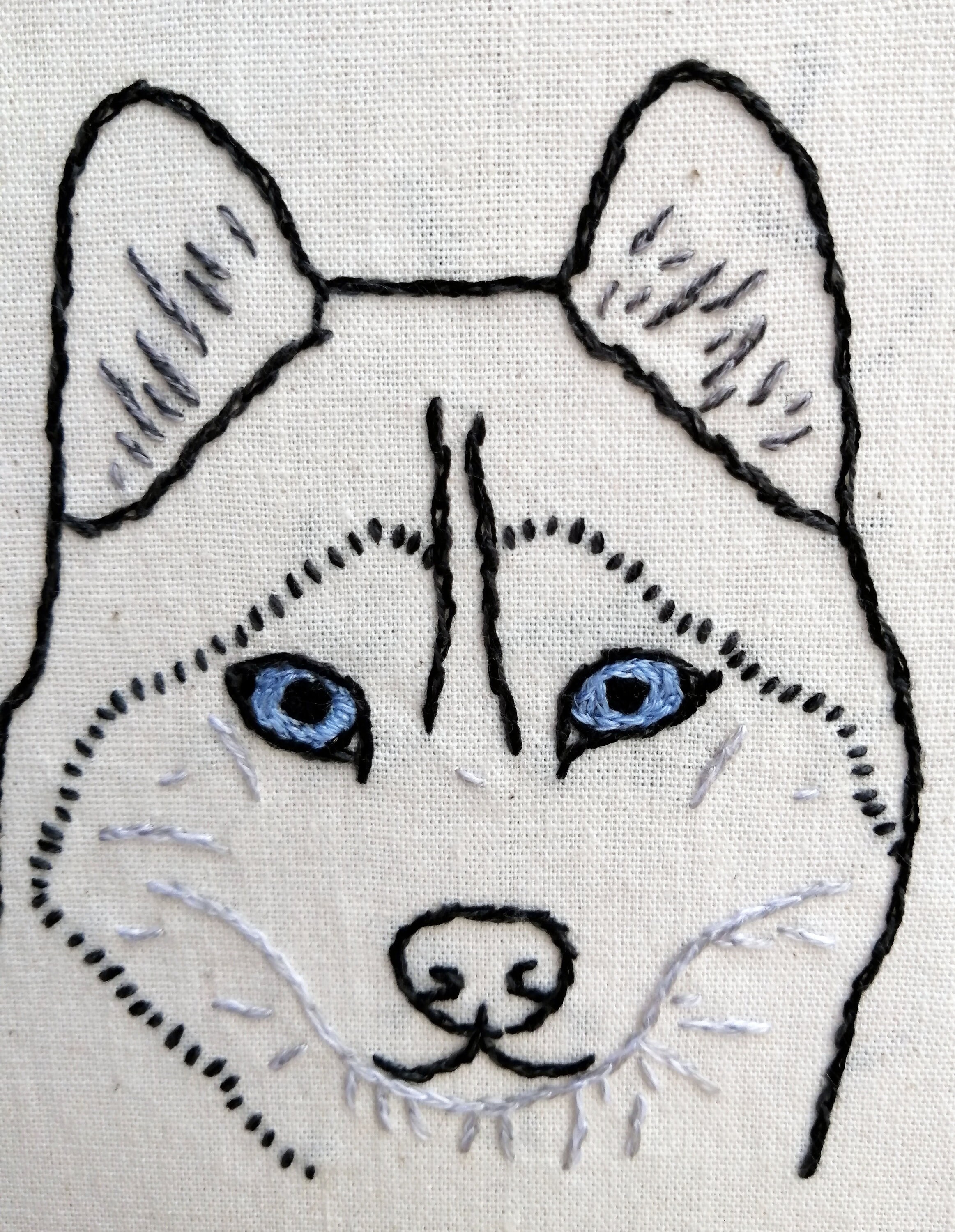 HUSKY - Dog Hand Embroidery PDF Pattern, Easy Beginner Hoop Embroidery ...