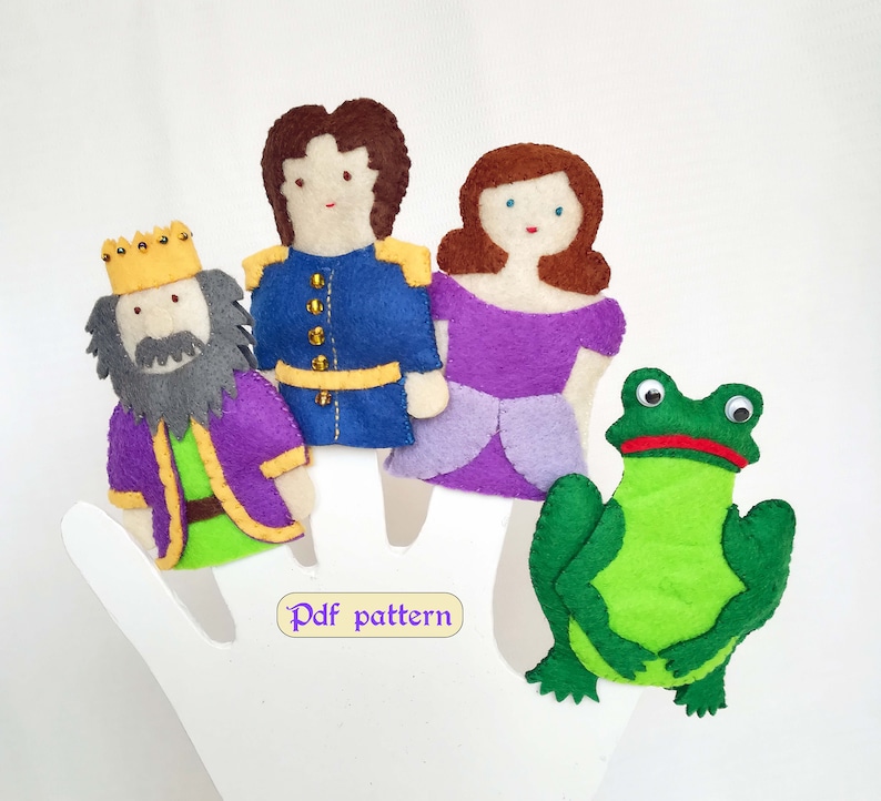 Princess and Frog Felt Finger Puppet Sewing Pattern (PDF Download) - Etsy