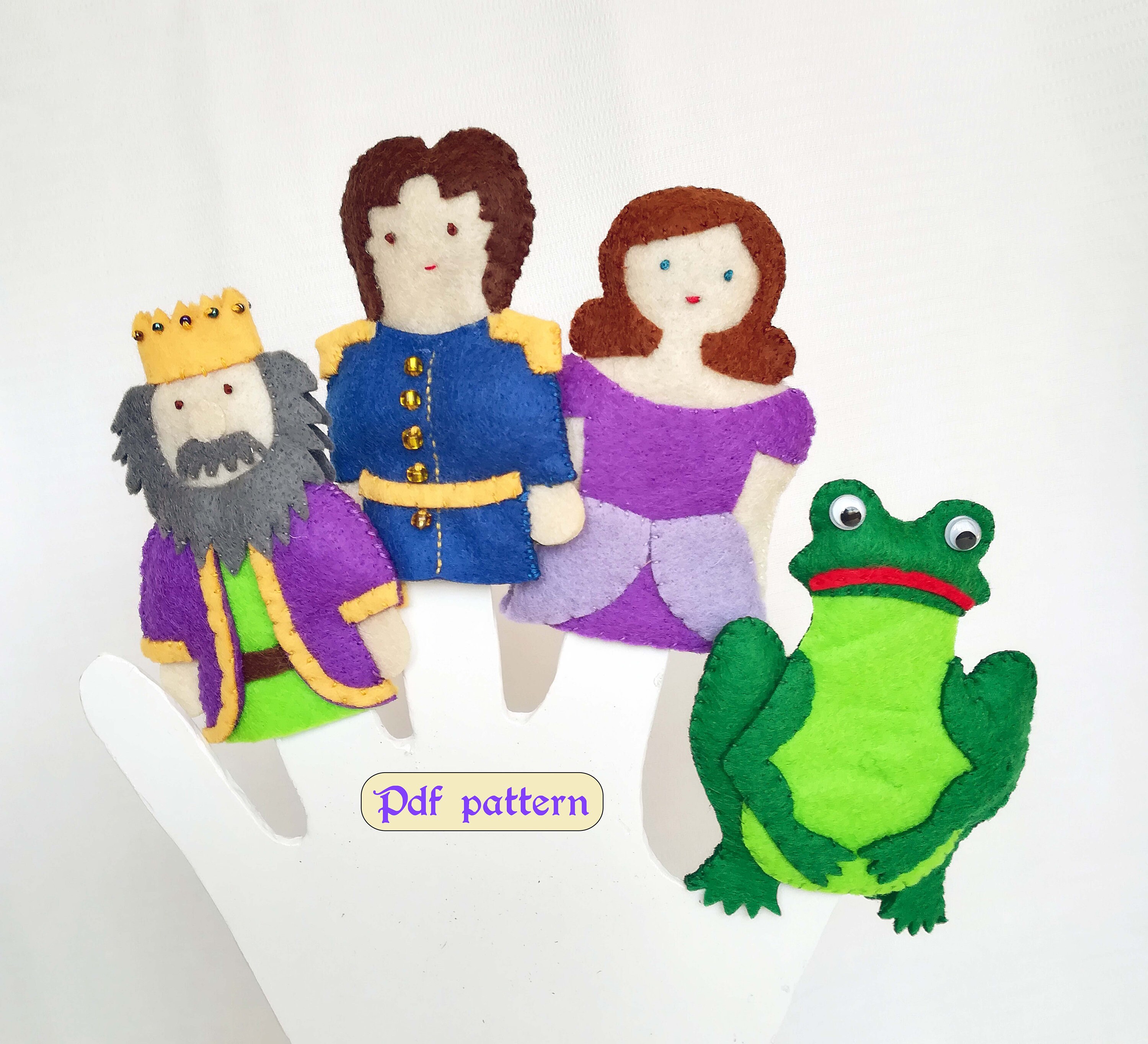 The Princess and the Frog Felt Finger Puppet PDF Pattern and - Etsy