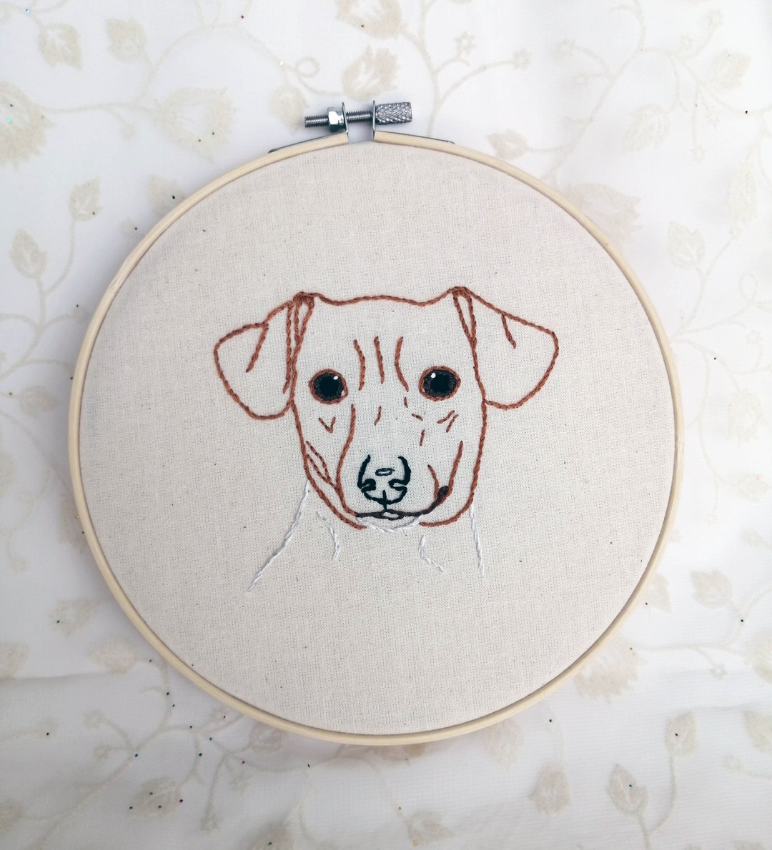 Jack Russell Hand Embroidery Pattern: Easy Dog Portrait (PDF Pattern ...