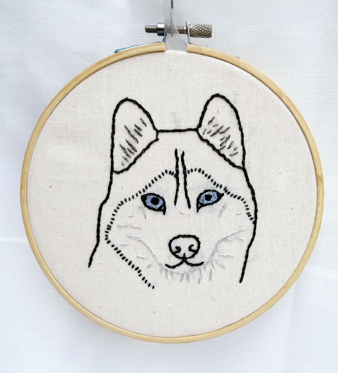 Husky Dog Hand Embroidery Pattern: Easy Beginner Project (PDF) - Etsy