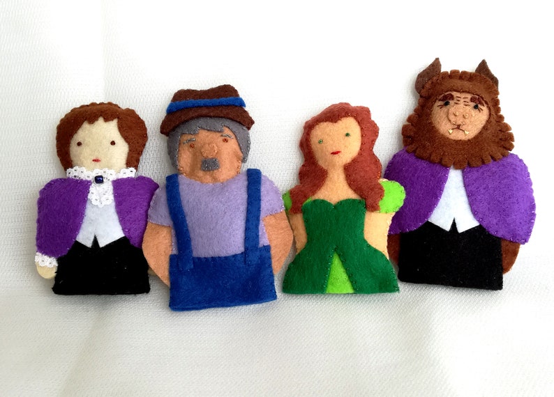Beauty and the Beast Felt Finger Puppet PDF Pattern and Step by Step ...
