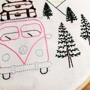 VANLIFE - VW Van With Luggage in Nature Setting Hand Embroidery PDF ...