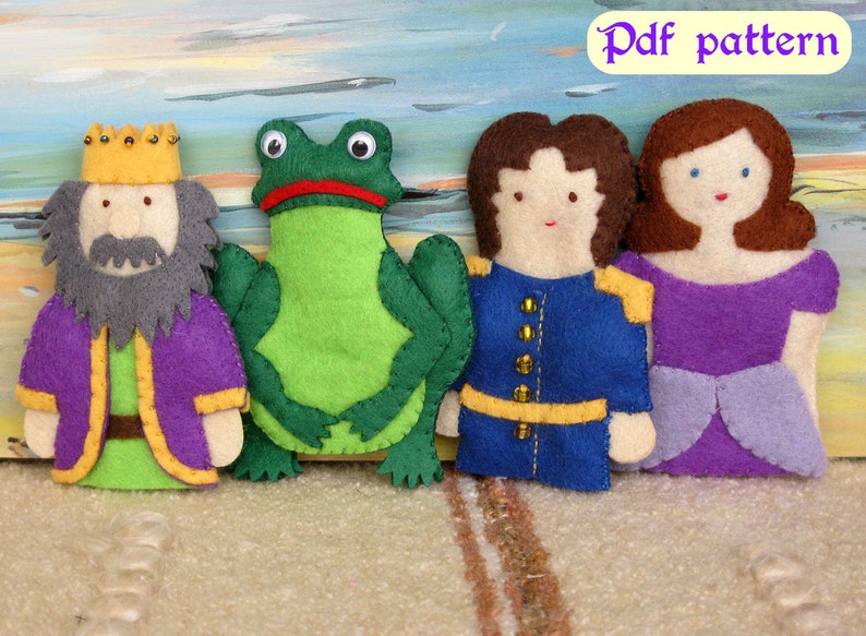 Princess and Frog Felt Finger Puppet Sewing Pattern (PDF Download) - Etsy