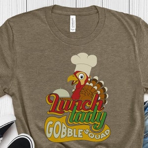 Funny Lunch Lady Gobble Squad Unisex Jersey Short Sleeve Tee ...