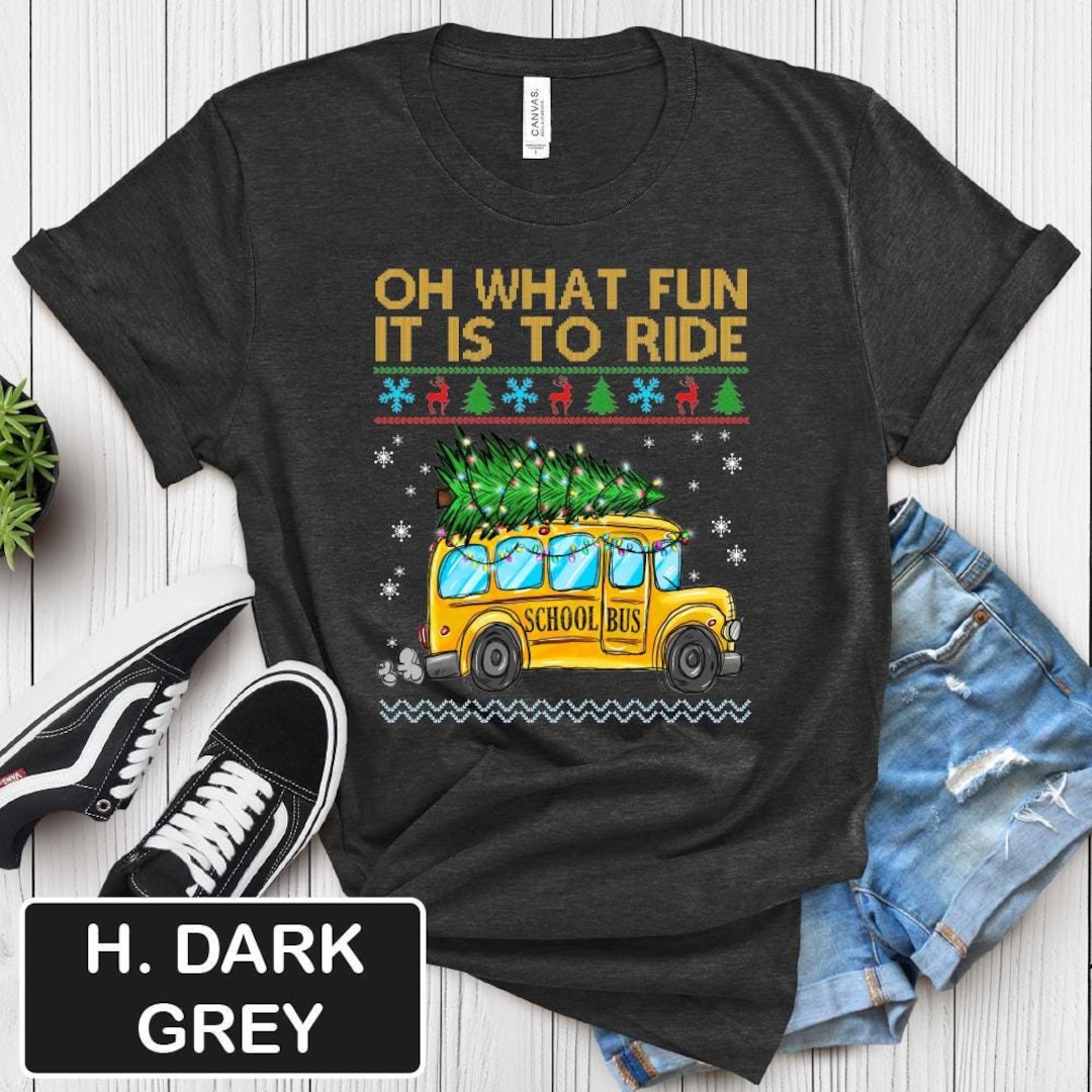 Funny Christmas School Bus Driver T-shirt, Holiday Gift - Etsy