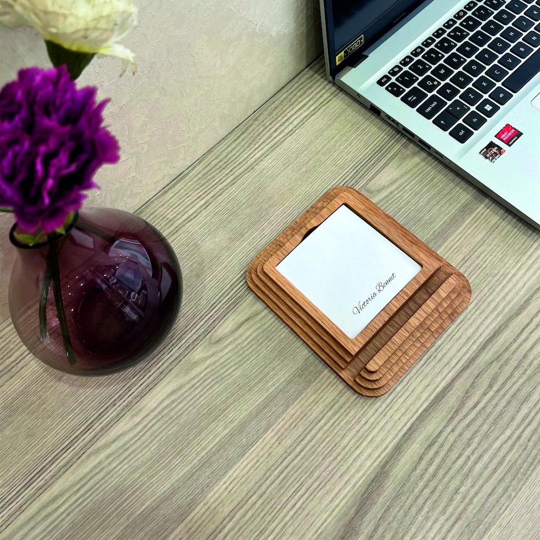 Customizable Wooden Note Holder, Memo Holder, Paper Memo Pad, Wooden ...