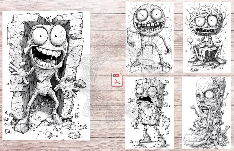 Graffiti Stone Characters Coloring Book: 55 Unique Fantasy Drawings ...