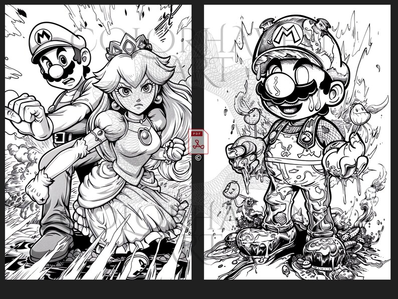 Mario & Friends Coloring Book: 50 Pages of Cartoon Fun (digital ...