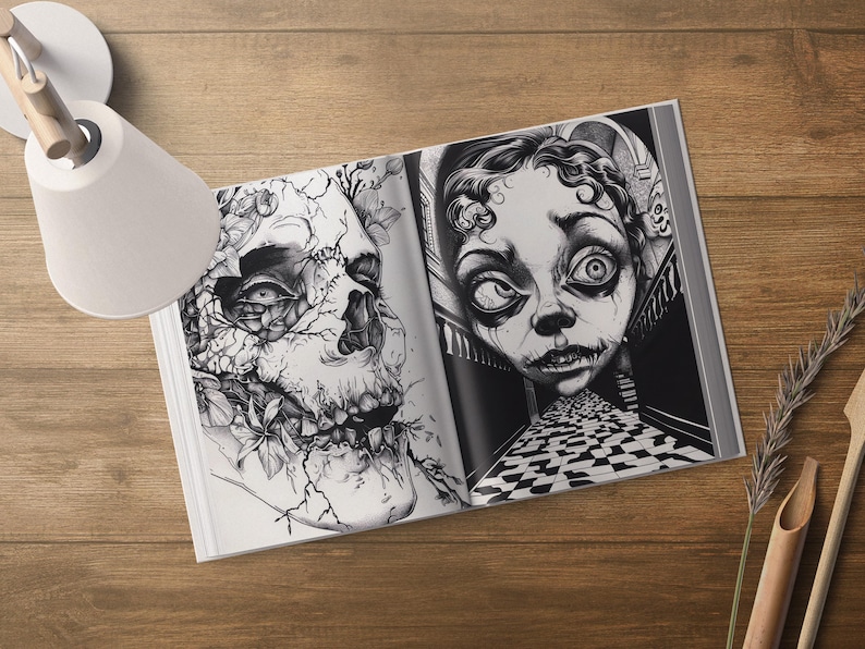 Terrifying Tints Horror Coloring Book Colorful Designs, Printable ...