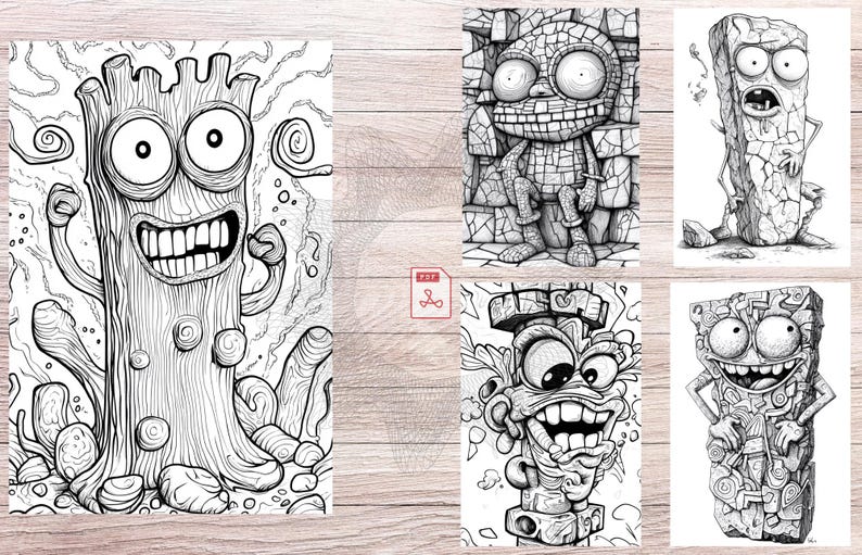 Graffiti Stone Characters Coloring Book: 55 Unique Fantasy Drawings ...