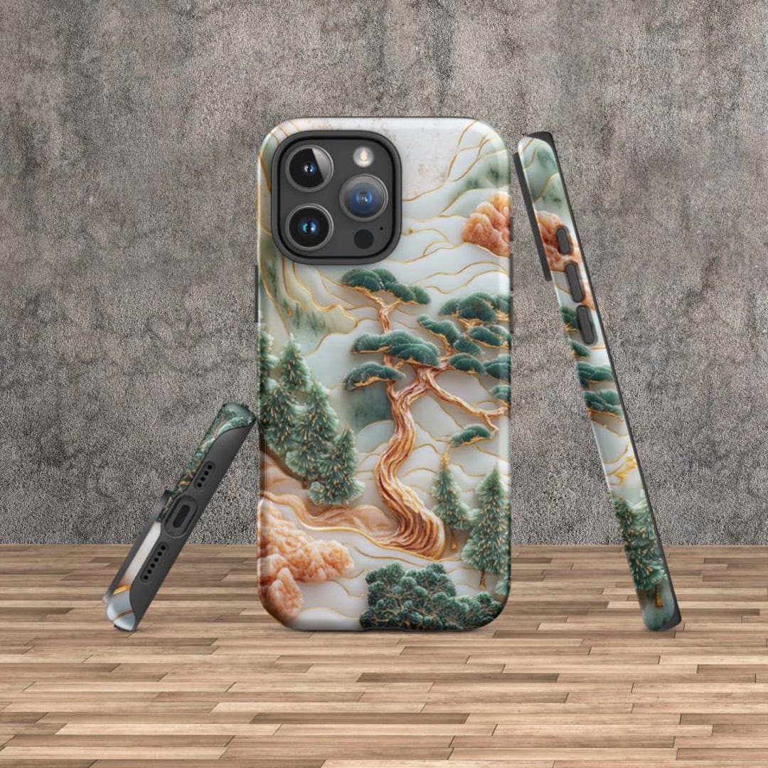 Magsafe Asian Jade Carving Tough Phone Case , Aesthetic Landscape ...