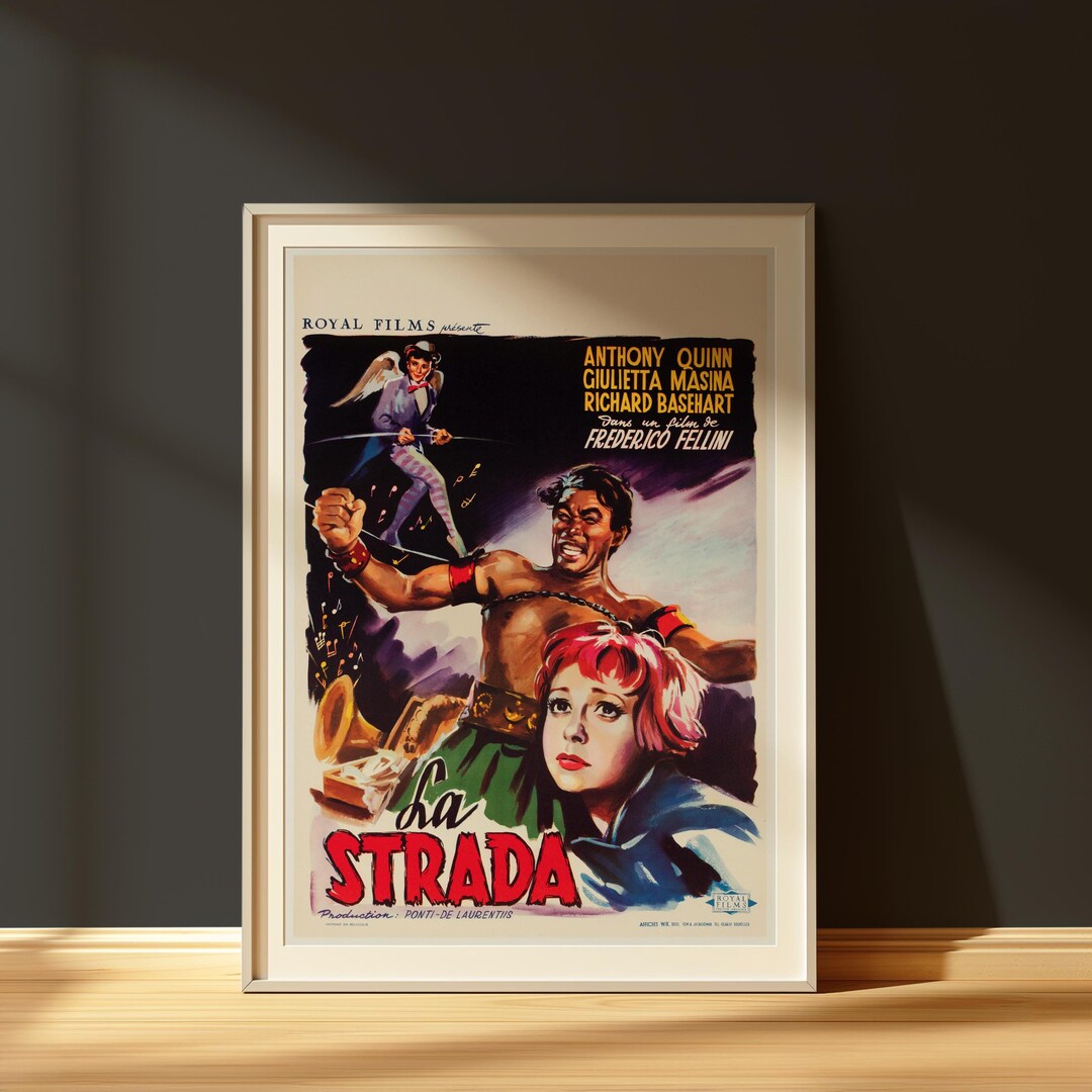 La Strada Movie Poster Belgian La Strada Poster Federico Fellini Movie Poster Retro Movie Home ...