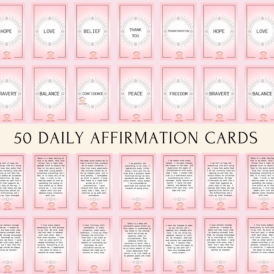 POSITIVE AFFIRMATION CARDS, Printable Affirmation Digital Cards Deck ...