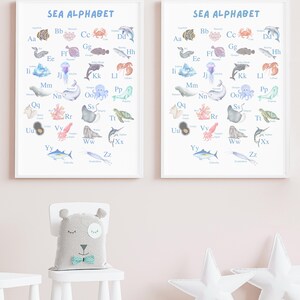 Minimalistic Sea Alphabet Poster for Kids HD, Educational Poster ...
