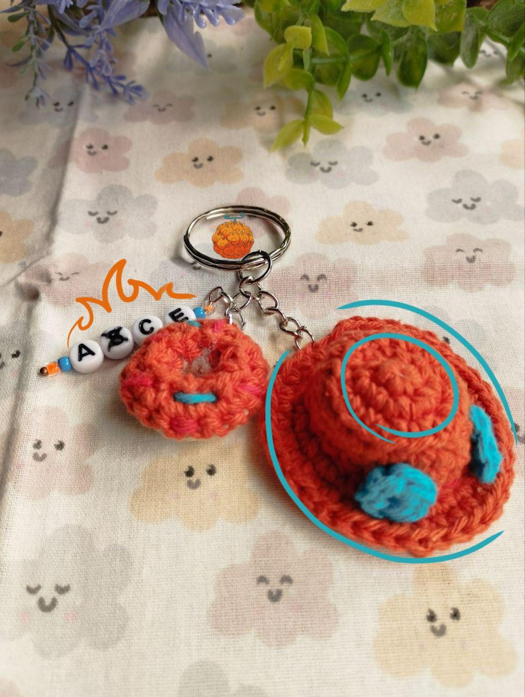 One Piece Portgas D. Ace Keychain - Etsy Australia