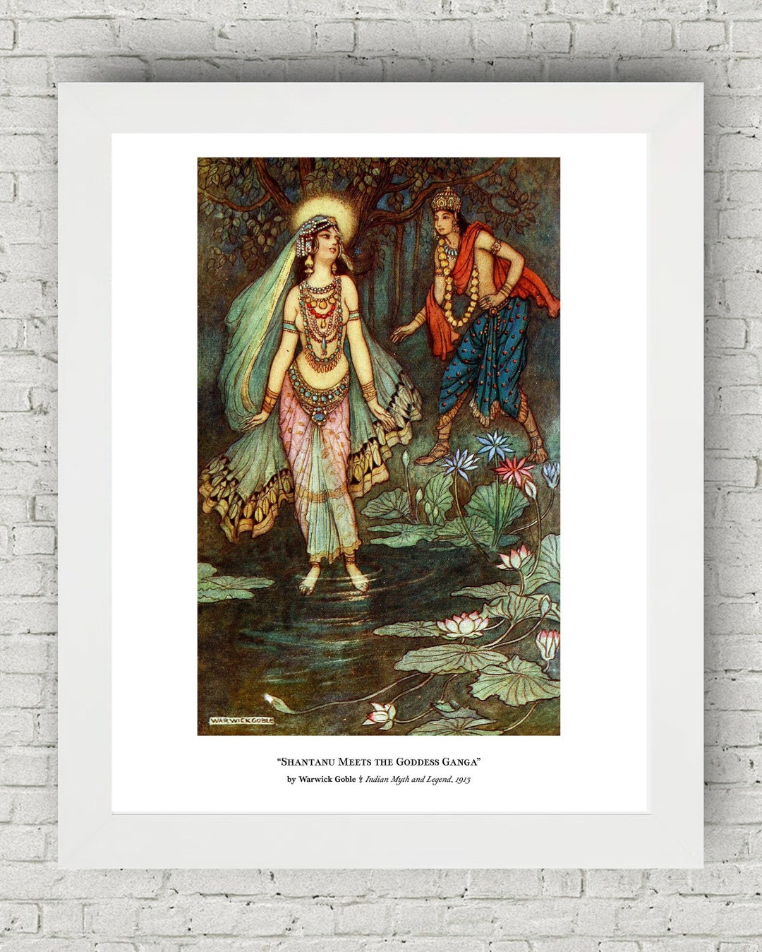 Indian Myth & Legend Shantanu Fairy Tale Illustration Hindu Art Decor ...